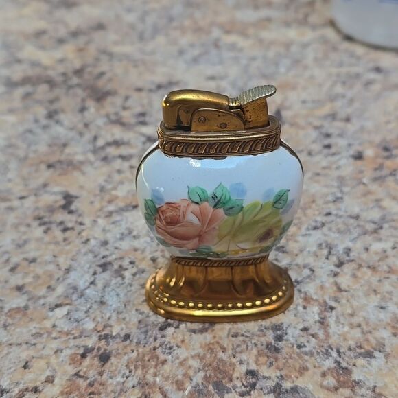 Accents | Antique Ceramic Hand Painted Floral Lighter Signed Artist ...